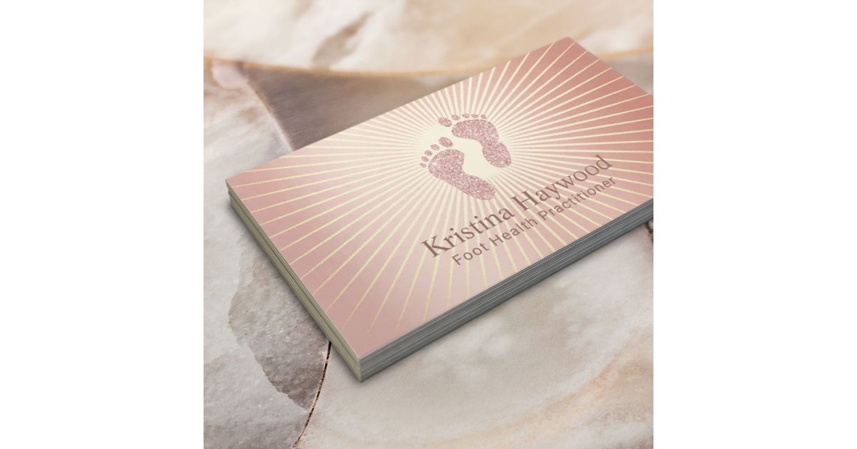 Foot Health Practitioner Modern Rose Gold Therapy Business Card | Zazzle