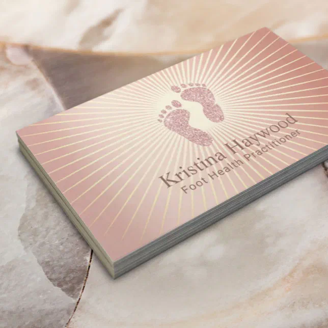 Foot Health Practitioner Modern Rose Gold Therapy Business Card | Zazzle