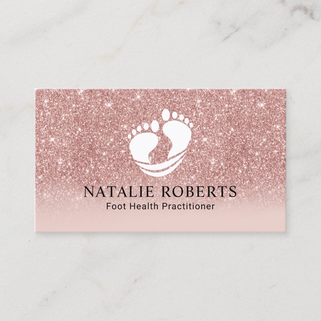 Foot Healthcare Practitioner Massage Spa Rose Gold Business Card | Zazzle