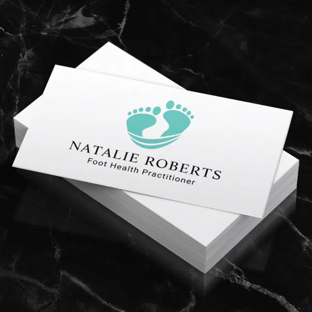Foot Healthcare Practitioner Massage Spa Teal Business Card | Zazzle