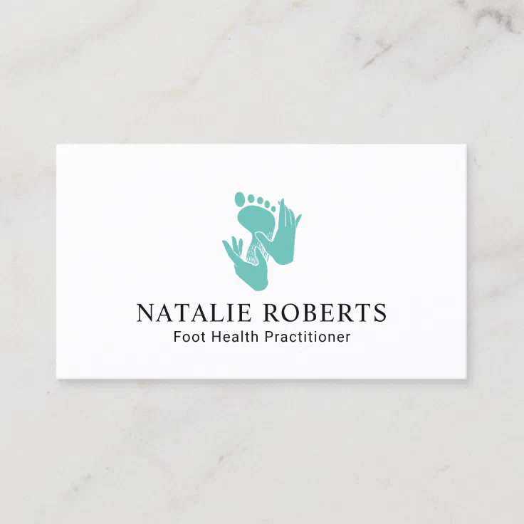 Foot Massage Healthcare Practitioner Teal Spa Business Card | Zazzle