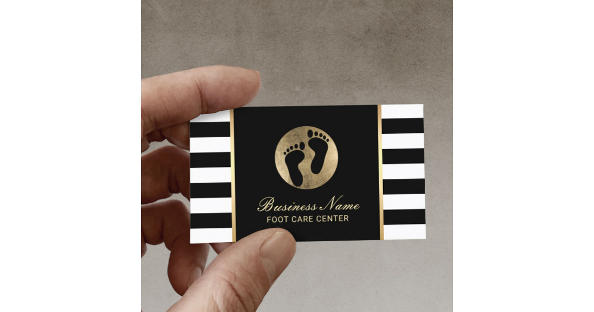 Foot Massage Podiatrist Practitioner Modern Stripe Business Card | Zazzle