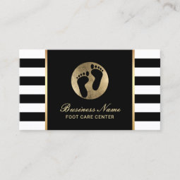 Foot Massage Podiatrist Practitioner Modern Stripe Business Card | Zazzle