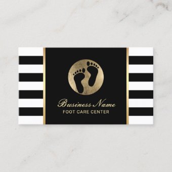 Foot Massage Podiatrist Practitioner Modern Stripe Business Card | Zazzle
