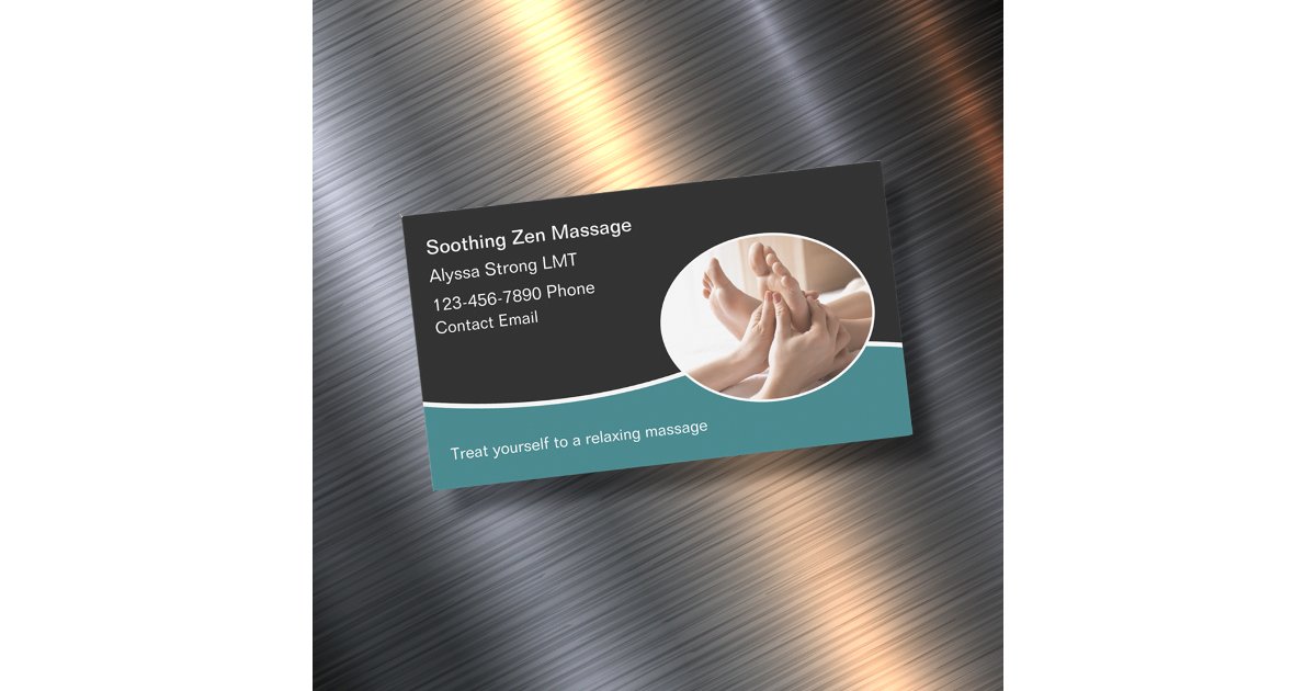 Foot Massage Therapist Magnetic Business Cards | Zazzle