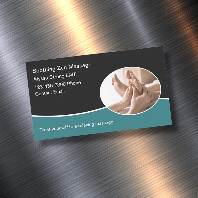 Foot Massage Therapist Magnetic Business Cards | Zazzle