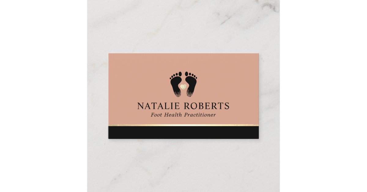 Foot Massage Therapist Podiatrist Elegant Beige Business Card | Zazzle