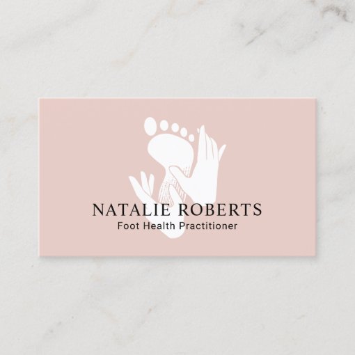 Foot Massage Therapist Podiatrist Feet Spa Blush Business Card | Zazzle