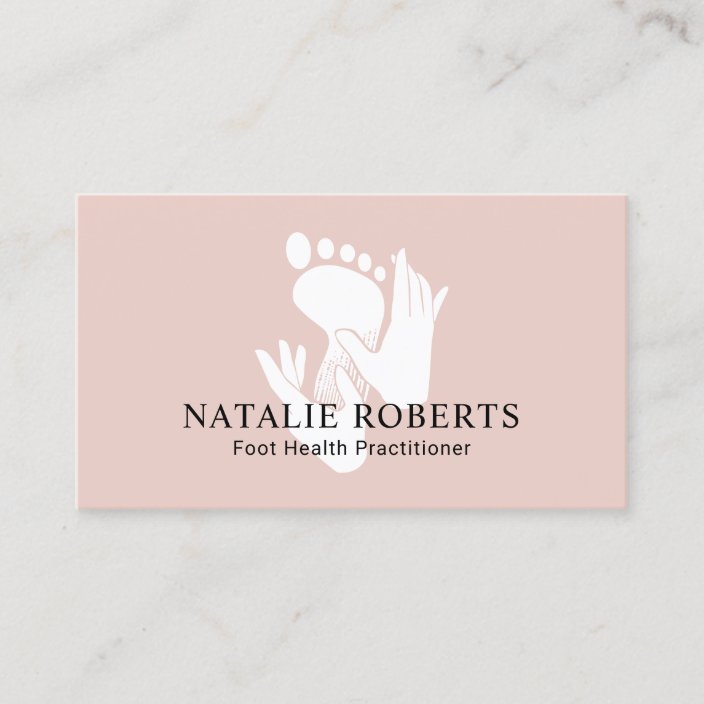 Foot Massage Therapist Podiatrist Feet Spa Blush Business Card | Zazzle.com