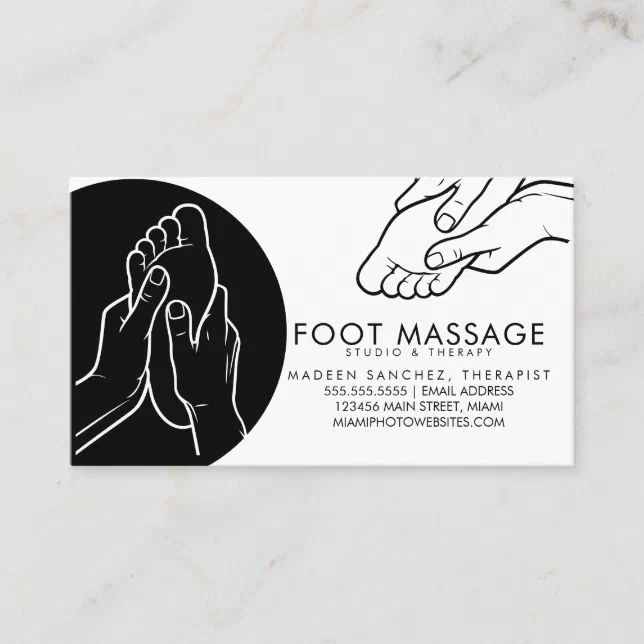 Foot Massage Therapist Soles Feet Business Card | Zazzle