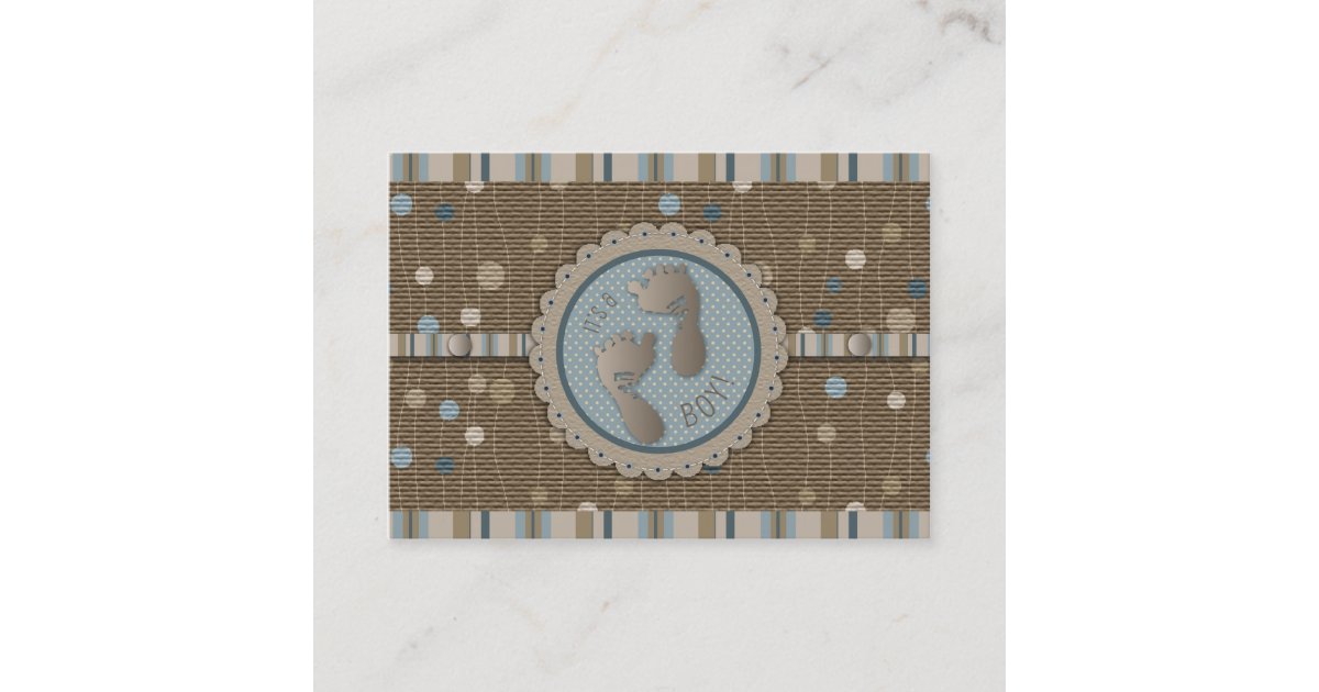 Foot Prints Boy Baby Shower Reminder Card | Zazzle
