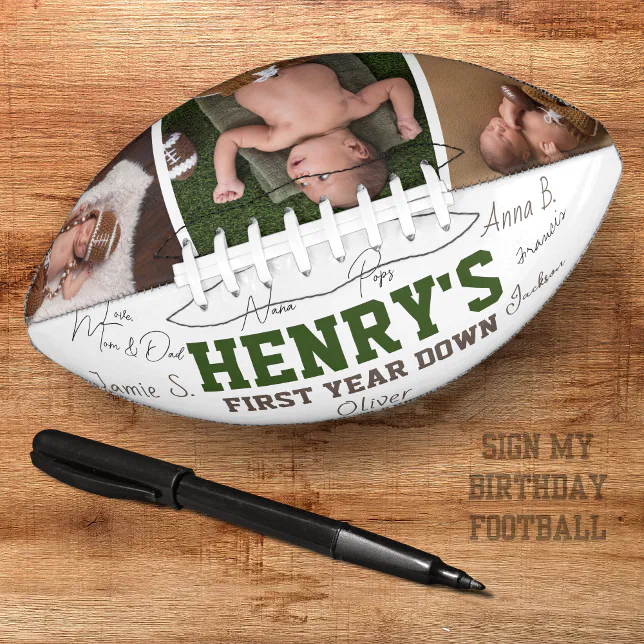 Football 1st Birthday Keepsake Autograph | Zazzle