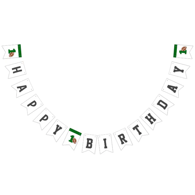 Football 1st Birthday Party Happy Birthday Bunting Flags | Zazzle
