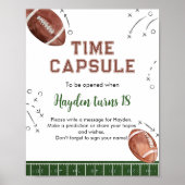 Football 1st Birthday Time Capsule Sign | Zazzle