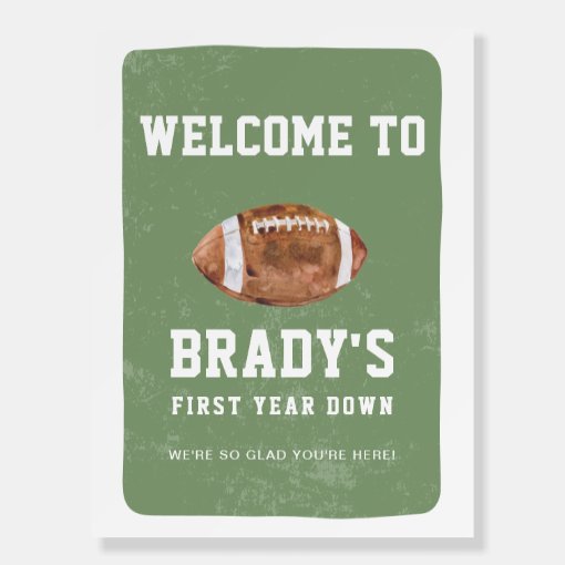 Football 1st Birthday Welcome Sign | 1st Year Down | Zazzle