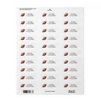 Football Address Labels | Zazzle