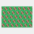 Football and Snowflake Red and Green Christmas Wrapping Paper Sheets ...