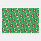 Football and Snowflake Red and Green Christmas Wrapping Paper Sheets ...