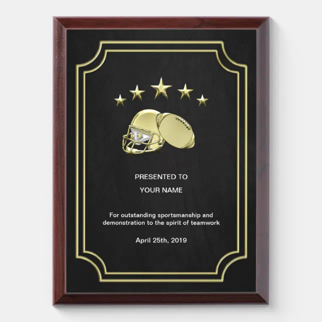 Football Award Plaque | Zazzle