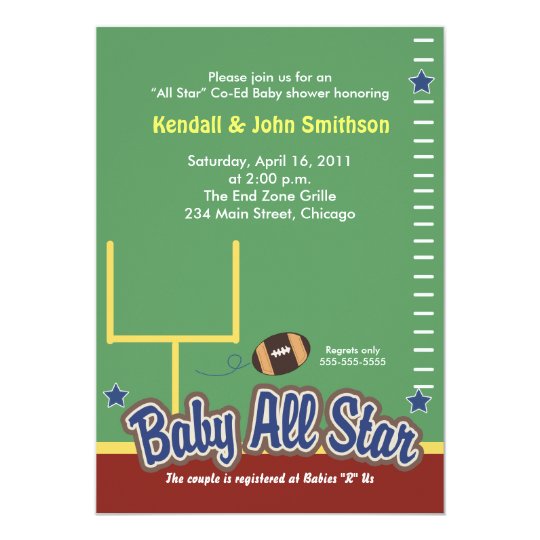 FOOTBALL Baby All Stars Baby Shower Invite Maroon | Zazzle.com