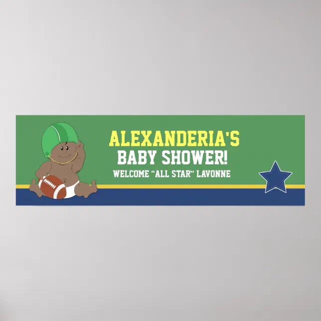 Football Baby Custom Baby Shower Banner Print | Zazzle