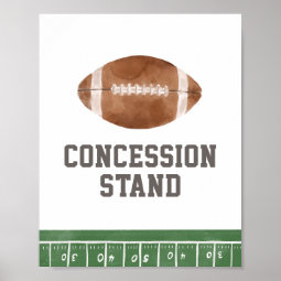 Football Baby Shower Concession Stand Sign | Zazzle