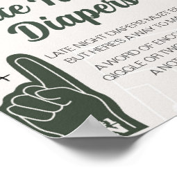 Football Baby Shower Late Night Diapers Poster | Zazzle