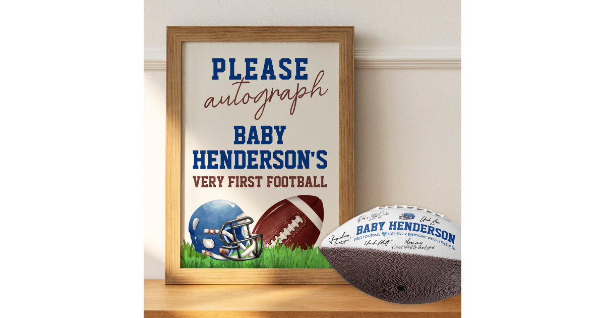 Football Baby Shower Please Autograph The Football Photo Print | Zazzle