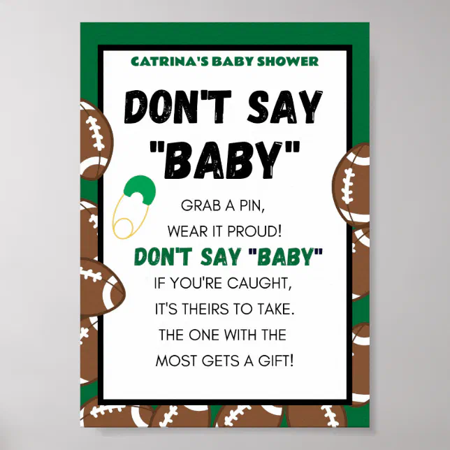 Football Baby Shower Sign | Zazzle