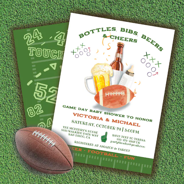Football Baby Shower Tailgate couples Game Day Invitation | Zazzle