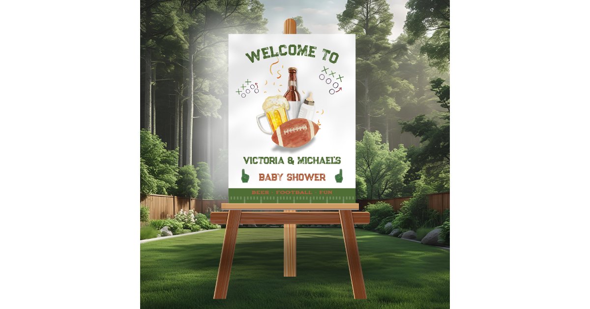 Football Baby Shower Tailgate couples Game Day Poster | Zazzle
