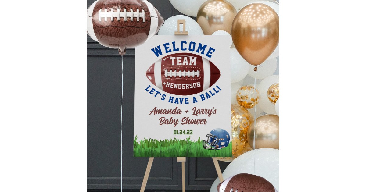 Football Baby Shower Welcome Sign Foam Board | Zazzle
