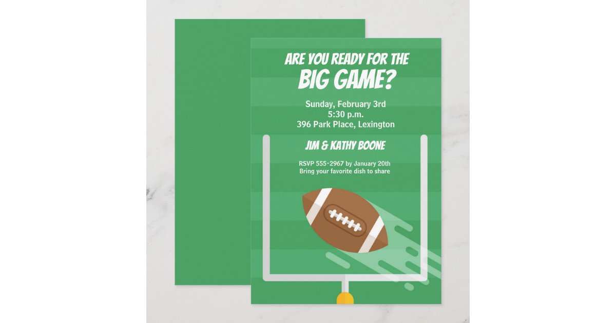 Football Big Game Watch Party Invitation | Zazzle