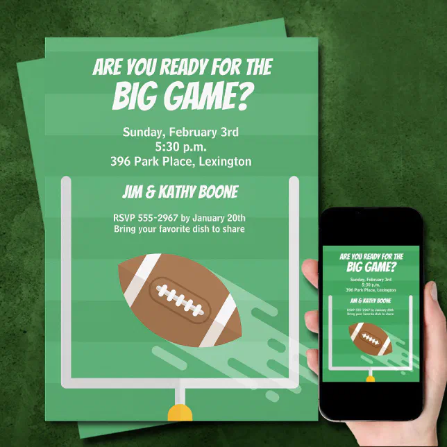 Football Big Game Watch Party Invitation | Zazzle