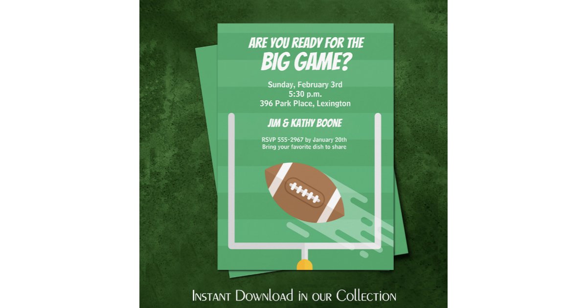 Football Big Game Watch Party Invitations | Zazzle