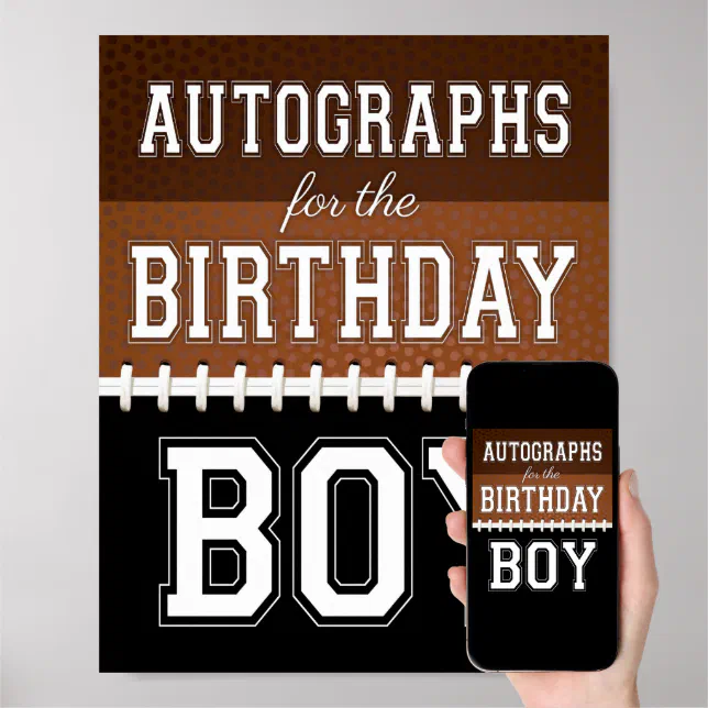 Football BIRTHDAY AUTOGRAPHS Sign Print | Zazzle