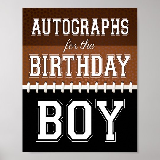Football BIRTHDAY AUTOGRAPHS Sign Print | Zazzle.com