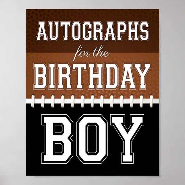 Football BIRTHDAY AUTOGRAPHS Sign Print | Zazzle