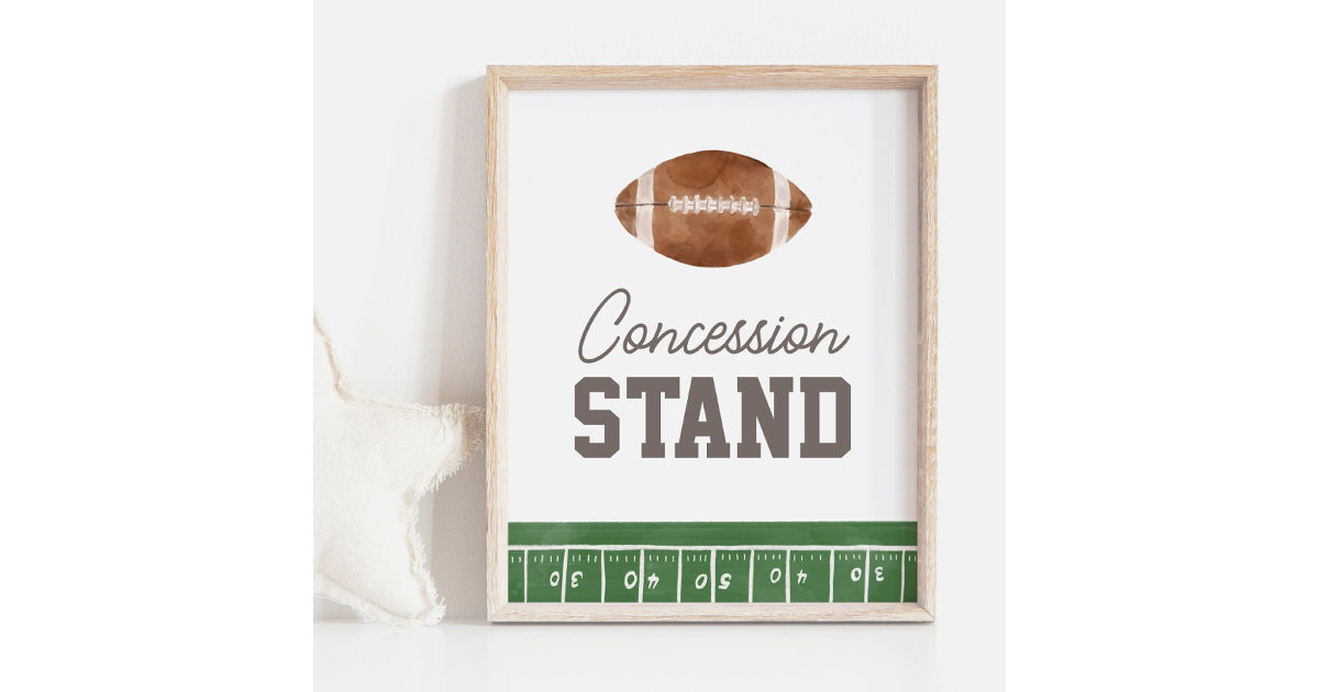 Football Birthday Concession Stand Sign | Zazzle