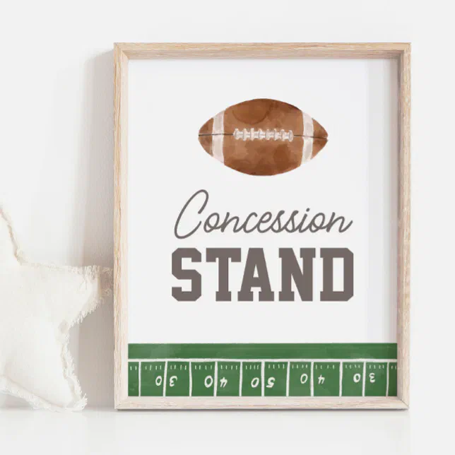 Football Birthday Concession Stand Sign | Zazzle