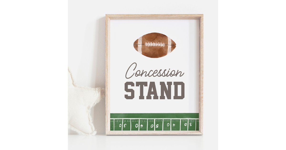 Football Birthday Concession Stand Sign | Zazzle