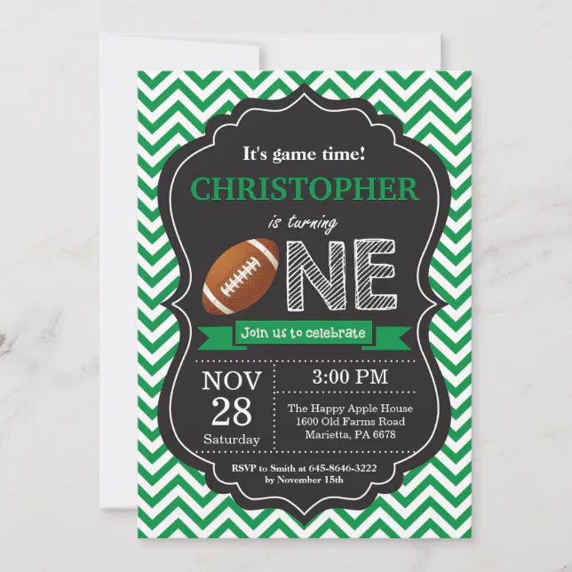 Football Birthday Invitation 1st Birthday Party | Zazzle