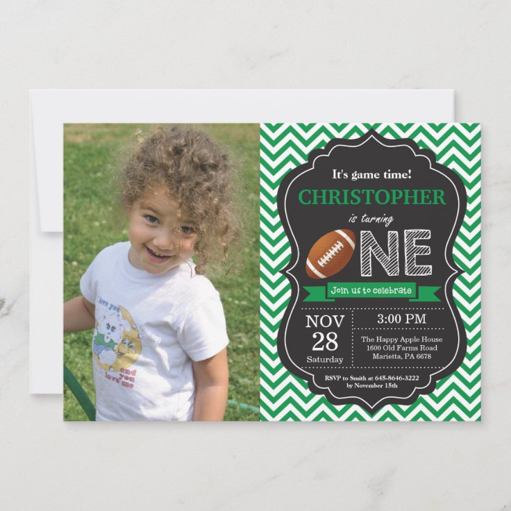 Football Birthday Invitation 1st Birthday Party | Zazzle