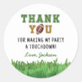 Football Birthday Party Classic Round Sticker | Zazzle