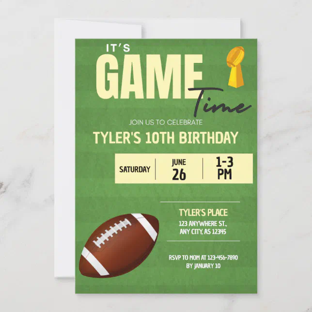 Football Birthday Party Invitation | Zazzle