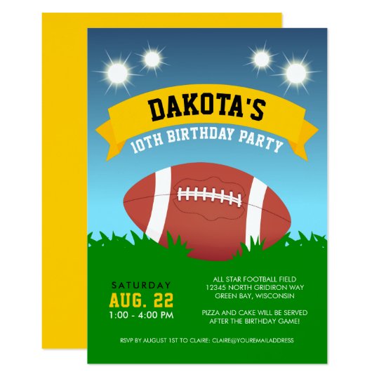 Football Birthday Party Invitation | Zazzle.com