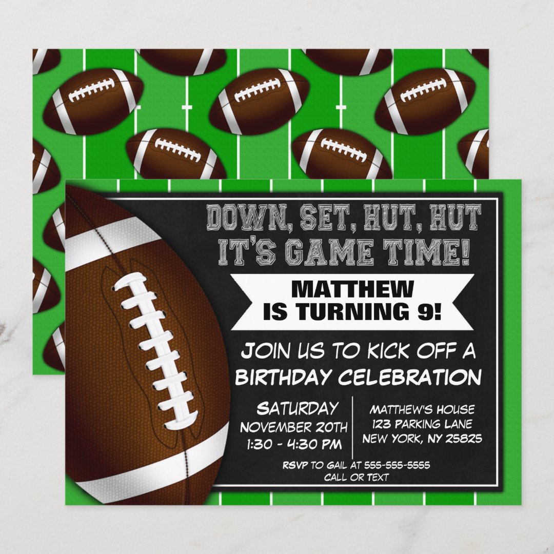 Football Birthday Party Invitation Football Fans | Zazzle