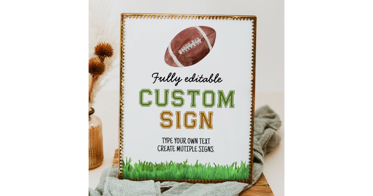 Football Birthday Party Table Sign | Zazzle