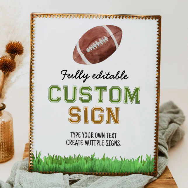 Football Birthday Party Table Sign | Zazzle