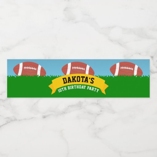 Football Birthday Party Water Bottle Label | Zazzle
